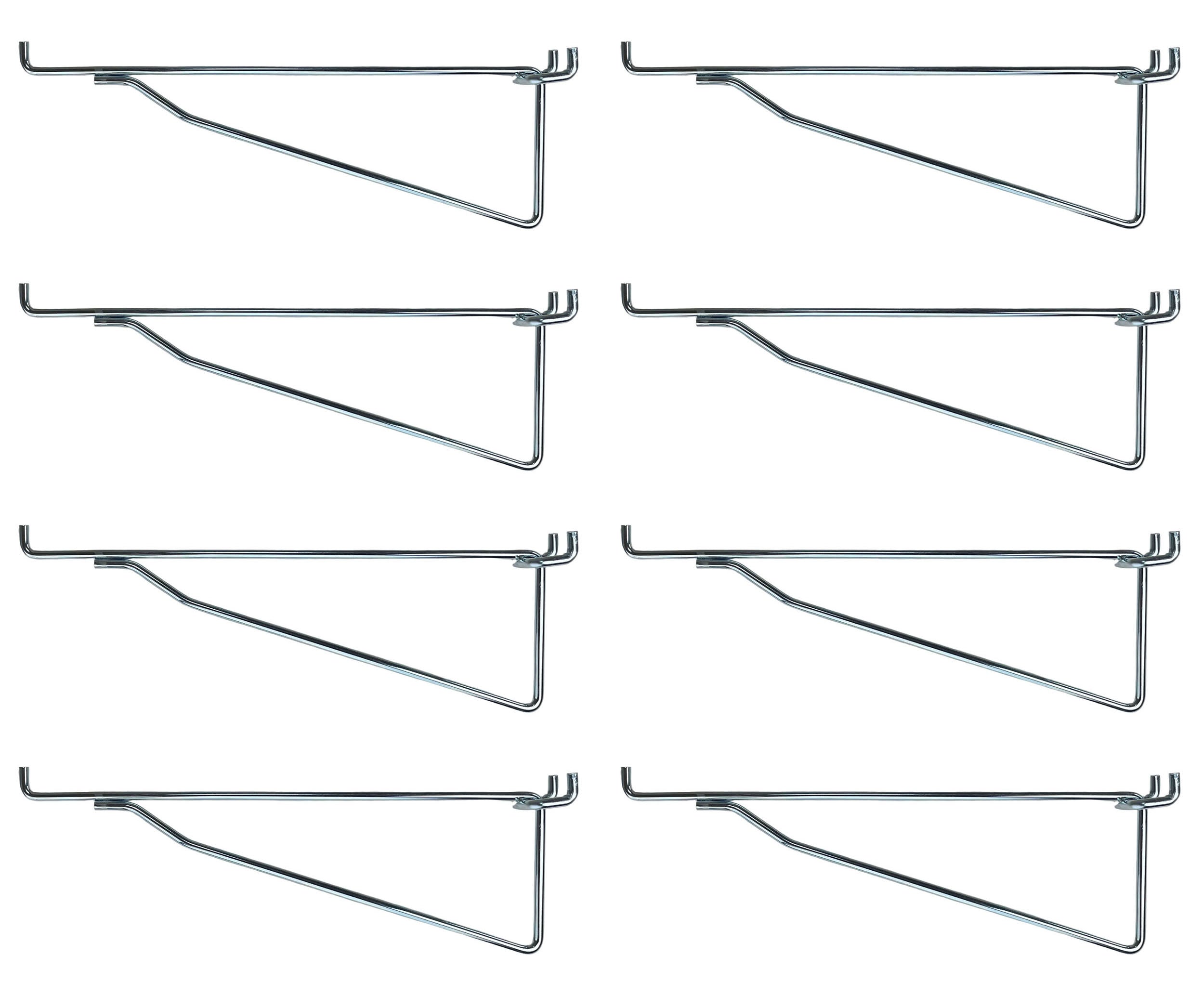 (8 Pack) 14 Inch Metal Mega Shelf Brackets for 1/8" 1/4" Pegboard & Sl ...