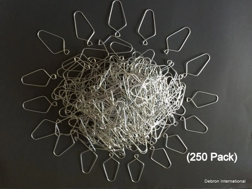 (250 Pack) 3" Wire Clip Hanger Pinch Hooks for Drop and Suspended Trac ...