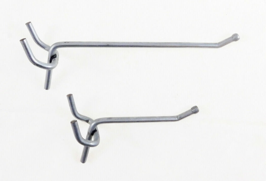 50 each 2 & 4 Inch All Metal Peg Hooks 1/8" to 1/4" Pegboard Slatwall ...
