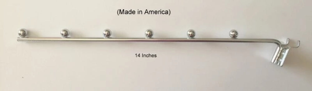 (8 Pack) Chrome Waterfall Display Peg Hook. For Slatwall, 3/16" & 1/4 ...